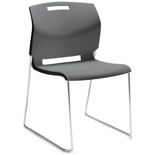 Global™ Armless Stacking Chair - Plastic - Shadow Gray - Popcorn Series