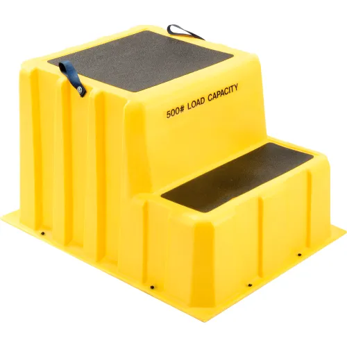 2 Step Nestable Plastic Step Stand - Yellow 26"W x 33"D x 20"H - NST-2 ...