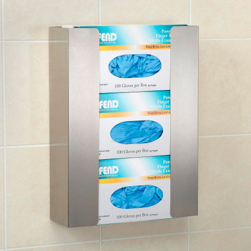 Global Industrial™ Triple Stainless Steel Glove Box Holder, 11"W x 3-3/ ...