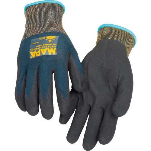 MAPA® Ultrane 500 Grip & Proof Nitrile Palm Coated Gloves, Lt Weight, 1 ...