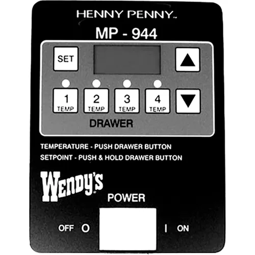 Allpoints 8009817 HP Mp944 Decal For Control Pan For Henny Penny
