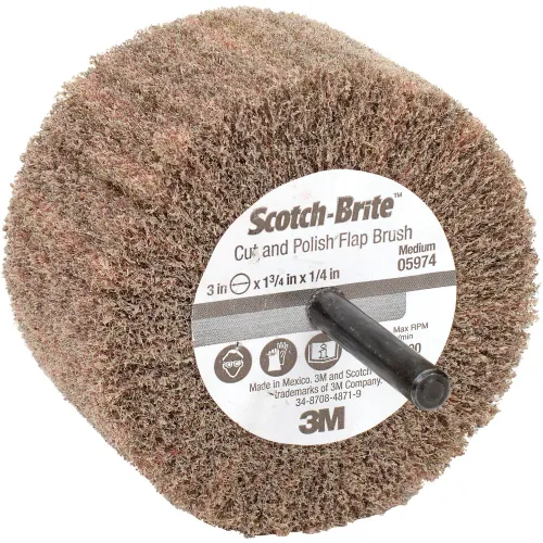 3M™ Scotch-Brite™ Cut and Polish Flap Brush, 3" x 1-3/4" x 1/4" MED ...