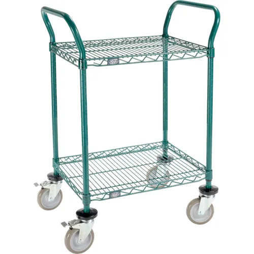 Nexel® Utility Cart, 2 Shelf, Poly-Green®, 24"L x 18"W x 39"H ...