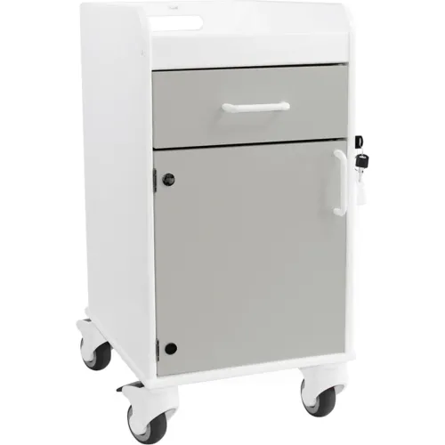 TrippNT Bedside Cart w/ Drawer, 14-3/8"L x 18-1/8"W x 27-3/4"H, Dolphin ...