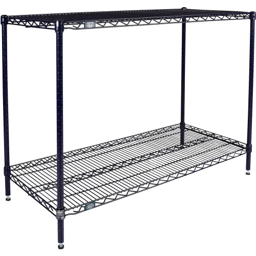 Nexel® 2 Shelf, Nexelon® Blue Wire Shelving Unit, Starter, 54"W x 14"D ...