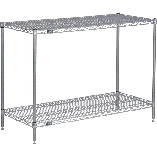 Nexel® 2 Shelf, Nexelate® Silver Epoxy Wire Shelving Unit, Starter, 36 ...