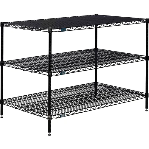 Nexel® 3 Shelf, Black Epoxy Wire Shelving Unit, Starter, 48"W x 30"D x 34"H