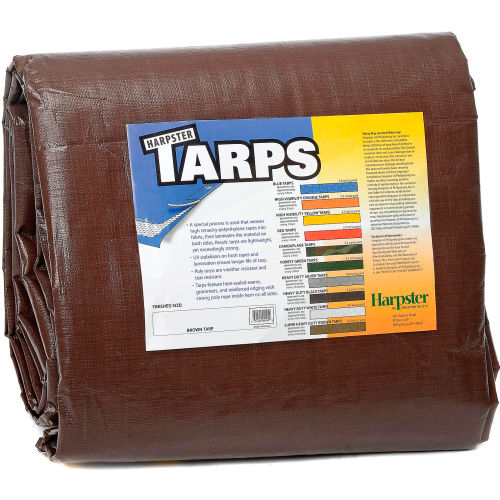 15' x 15' Super Heavy Duty 8 oz. Tarp Brown - BR15x15