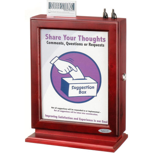 Customizable Wood Suggestion Box Mahogany Customizable Wood Suggestion Box Mahogany