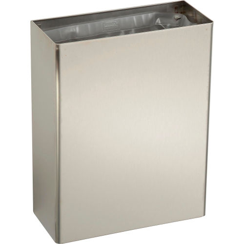Bobrick® ClassicSeries™ Stainless Steel Wall Mount Trash Can, 6-2/5 Gallon