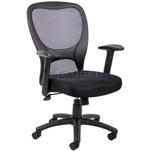 Interion® Mesh Office Chair With 25"H High Back & Adjustable Arms ...