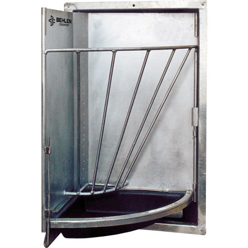 Heavy Duty Galvanized Swing Out Corner Stall Feeder 20"L x 20"W x 12"H