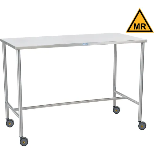 Blickman MRI Safe Stainless Steel Mobile Instrument Table, 72 x 24", H ...