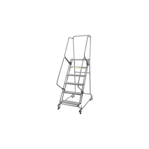 Perforated 24"W 6 Step Steel Rolling Ladder 14"D Top Step- Lock Style A ...