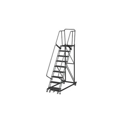 9 Step Heavy Duty Steel Rolling Safety Ladder, Heavy Duty Serrated ...