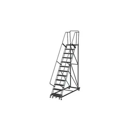 12 Step Extra Heavy Duty Steel Rolling Safety Ladder - Expanded Metal ...