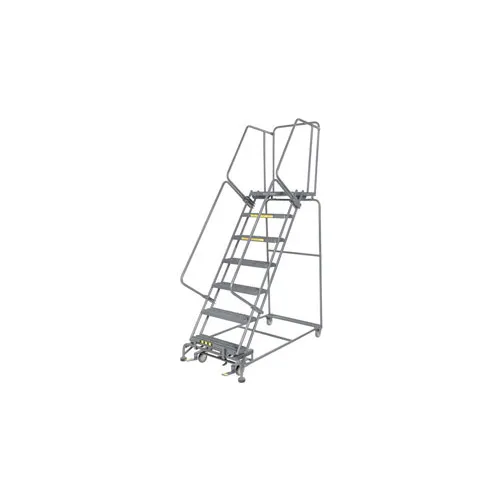 Grip 24"W 7 Step Steel Rolling Ladder 21"D Top Step, Lock Type B, W/Cal ...