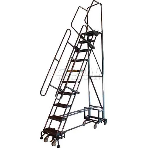 9 Step 16"W Navigator All-Directional Steel Safety Ladder w/ Folding ...