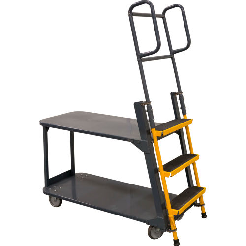 Ballymore Steel Stockpicker Cart w/2 Shelves, 1000 lb. Capacity, 51"L x ...
