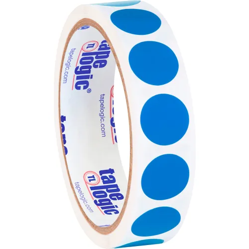 Tape Logic® 3/4" Dia. Round Inventory Paper Labels, Light Blue, Roll of 500