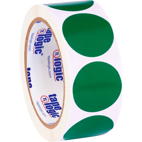 Tape Logic® 1-1/2" Dia. Round Inventory Circle Labels, Green, Roll of 500