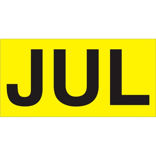 Months of the Year Labels with "JUL" Print, 3"L x 6"W, Fluorescent ...