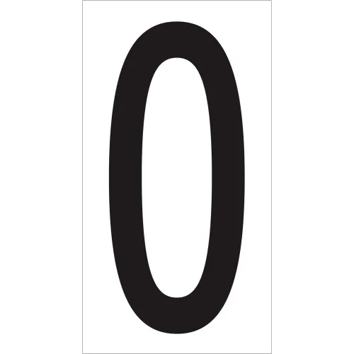 Vinyl Warehouse Number Labels with "O" Print, 4"L x 2-1/8"W, Black ...