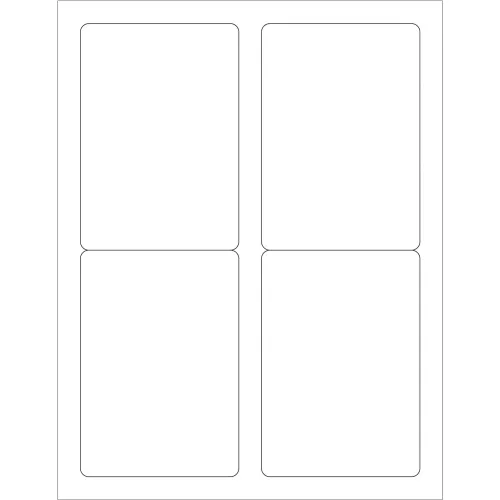 Tape Logic Rectangle Laser Labels, 5"L x 3-1/2"W, White, 4 Labels/Sheet