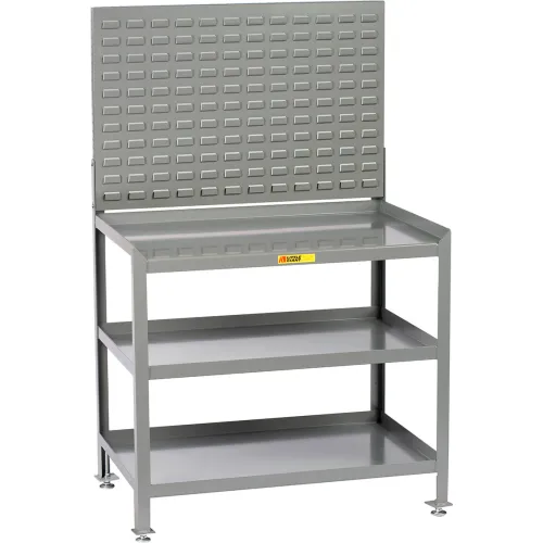 Little Giant® Workbench, 48 x 24", Louvered Panel & 3 Shelves, Steel ...