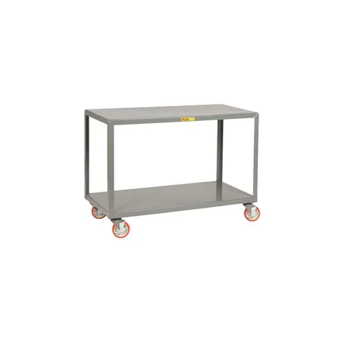 Little Giant® Welded Steel Mobile Work Table, 48 x 24", 2 Shelves ...