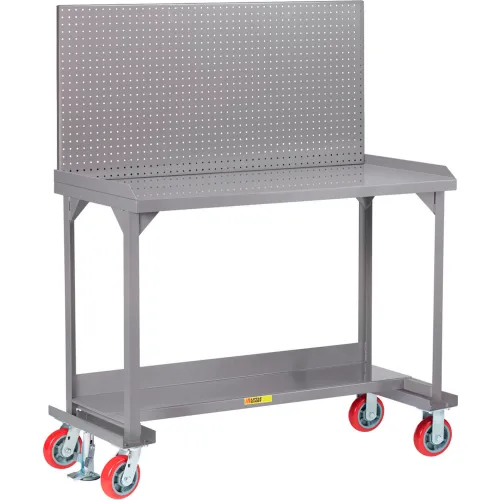 Little Giant® Mobile Heavy Duty Workbench with Pegboard, 48"W x 24"D x ...
