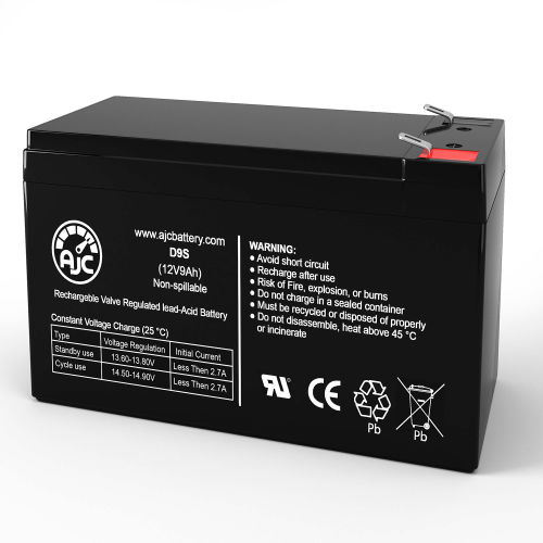 AJC® Duracell DURHR12-9FR Sealed Lead Acid Replacement Battery 9Ah, 12V, F2