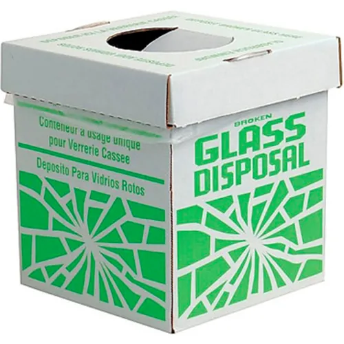 Bel-Art F24653-0002 Broken Glass Disposal Box, Benchtop Model, 8"W x 8 ...