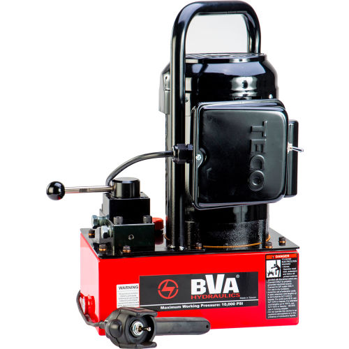 BVA Hydraulic Electric Pump, 0.5 HP, 1 Gallon, 4 Way/3 Position Manual ...
