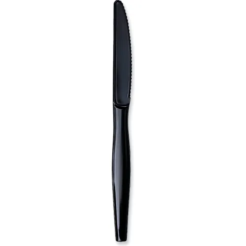 Boardwalk® Heavyweight Wrapped Polystyrene Cutlery, Knife, Black, 1,000 ...