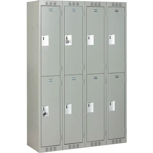 Global Industrial™ 2-Tier 8 Door Locker, Double Pan Door, 48"W x 18"D x ...