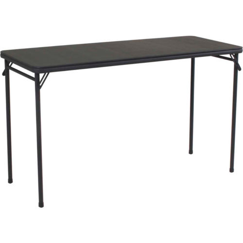Bridgeport™ Vinyl Top Folding Table, 48" x 20" x 29", Black