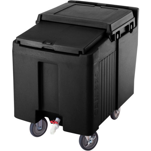 Cambro ICS175L110 - Ice Caddy, Black, 175 Lbs. Cap., Short, 2 Fixed, 2 ...