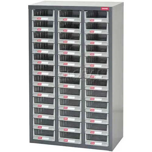 Shuter Parts Drawer Cabinet, 36 Drawers, Floor unit, 23"W x 11-1/2"D x 37"H
