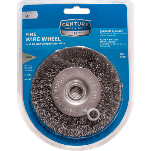 Century Drill 76843 Bench Grinder Wire Wheels 4" Dia. Steel Crimped