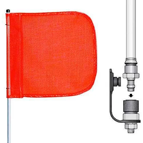 8' Heavy Duty Quick Disconnect Warning Whip w/o Light, 12"x11" Orange ...