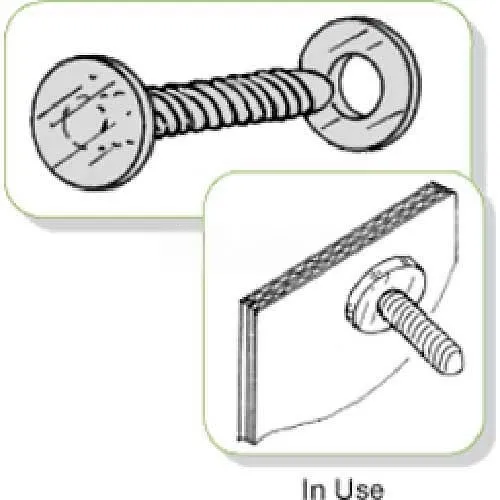 Push Lock Fastener & Washer, 1/2" Capacity - Pkg Qty 100