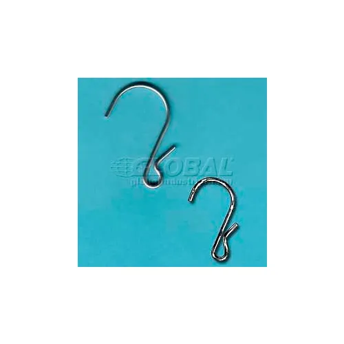 Strip "S" Hooks, 1-3/4"L X .080"Dia., Pinched End - Zinc Plated Steel ...