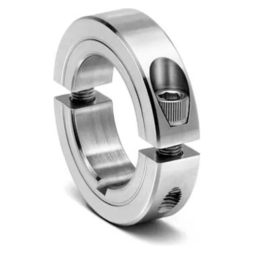 Two-Piece Clamping Collar with Keyway 2C-KW-Series, 1/2", Black Oxide Steel