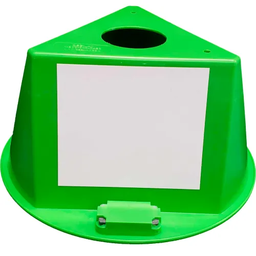 Inventory Control Cone W/ Magnets & Dry Erase Decals, Lime