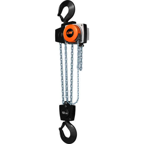 CM Hurricane 360° Hand Chain Hoist, 10 Ton, 10 Ft. Lift