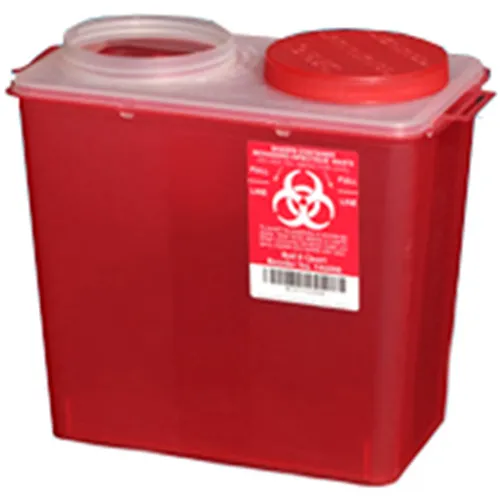 Plasti-Products 146008 8-Quart Big Mouth Sharps Container, Red, Case of 20