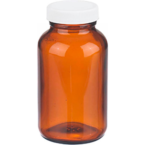 Wheaton® 8 oz Amber Wide Mouth Packer Bottles, PP/PTFE Lined Caps, Case ...