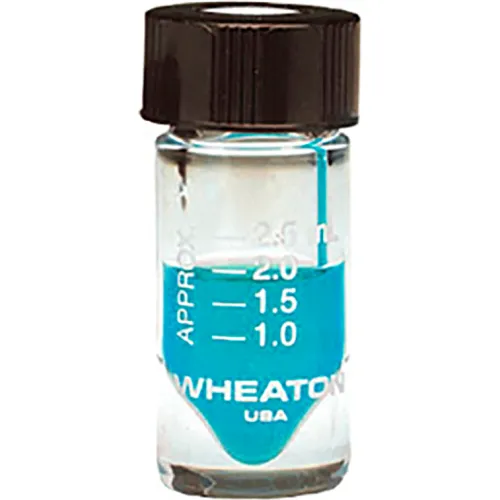 Wheaton® 3ML, Graduated Glass V-Vials, Clear, 20-400 Hole Caps , Case of 12