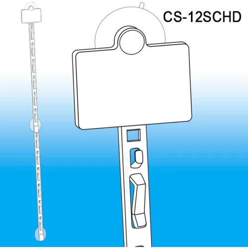 Clip Strip®, 12 Station, W/Suction Cup, W/Header, 34-1/4"L, White - Pkg ...